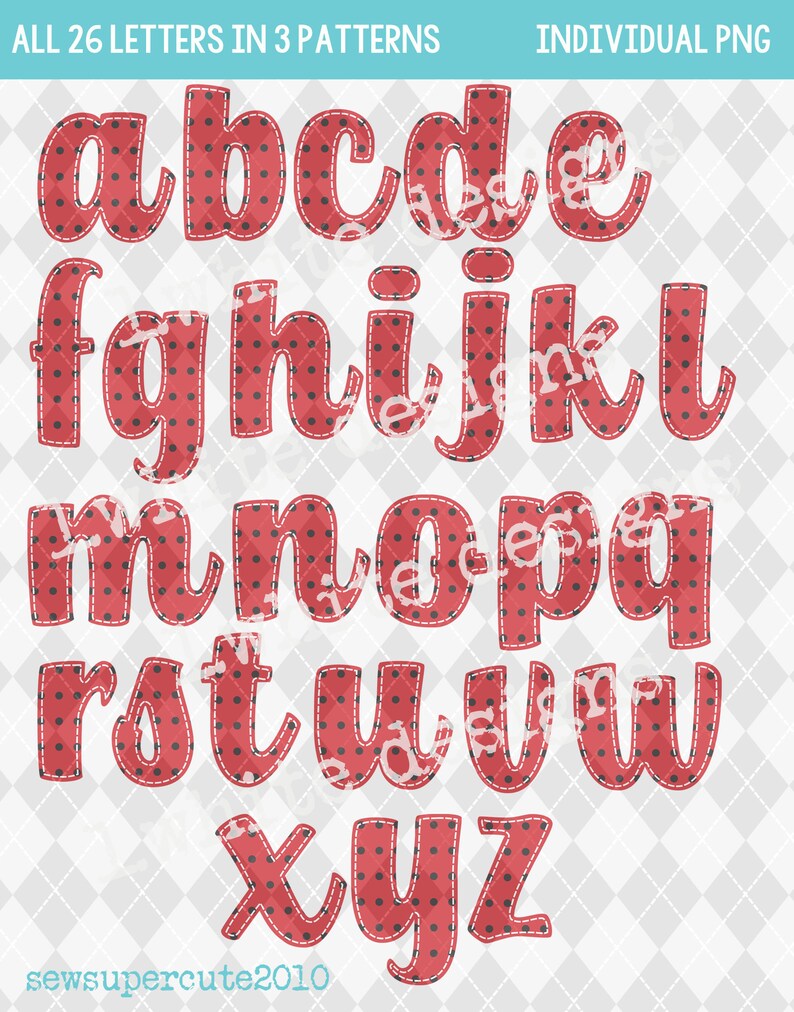 3 Full Lowercase Faux Applique Alpha Packs. Georgia Inspired - Etsy