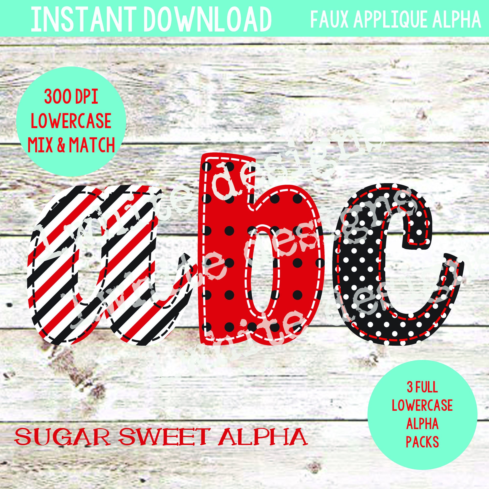 3 Full Lowercase Faux Applique Alpha Packs. Georgia Inspired - Etsy