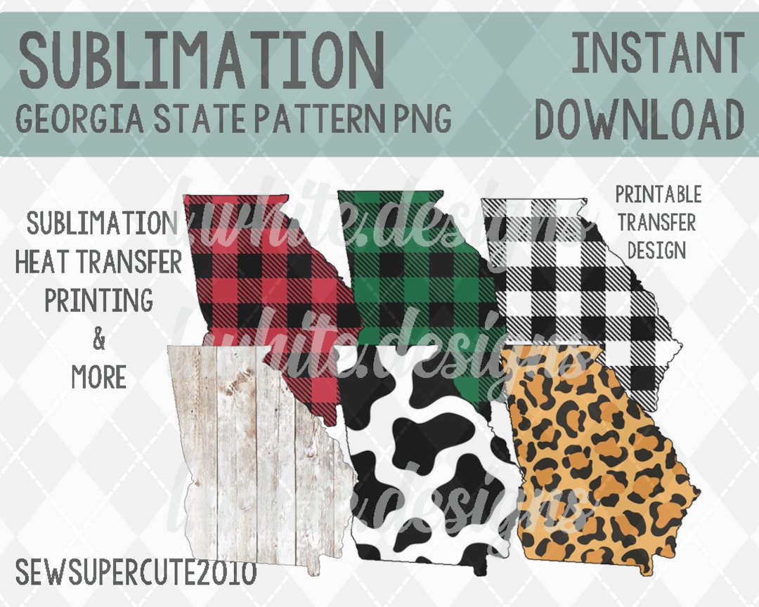 State of Georgia Pattern Set 1 PNG Files for Sublimation, Heat ...