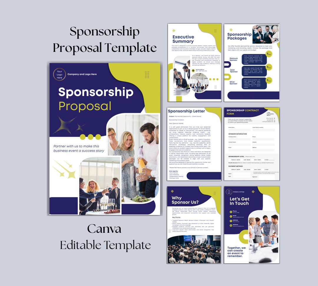 Event Sponsorship Proposal | Editable Canva Pitch Deck | Non Profit ...