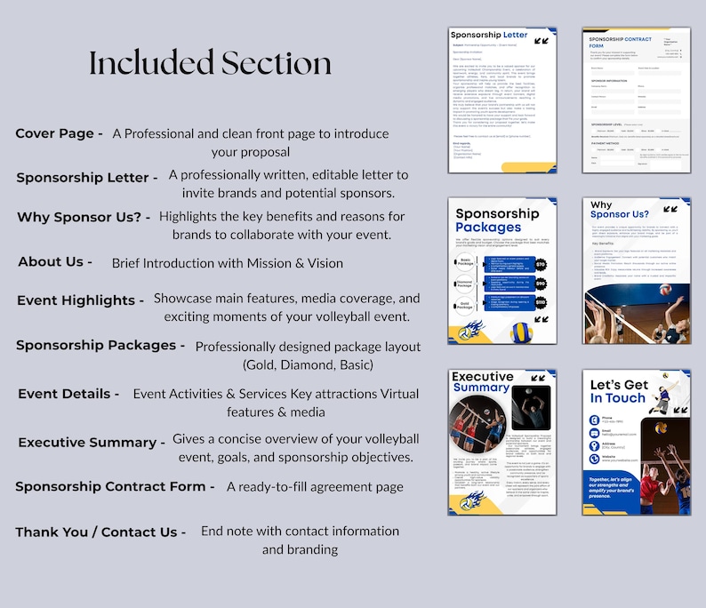 Sports Sponsorship Proposal Template | Volleyball Event Proposal ...