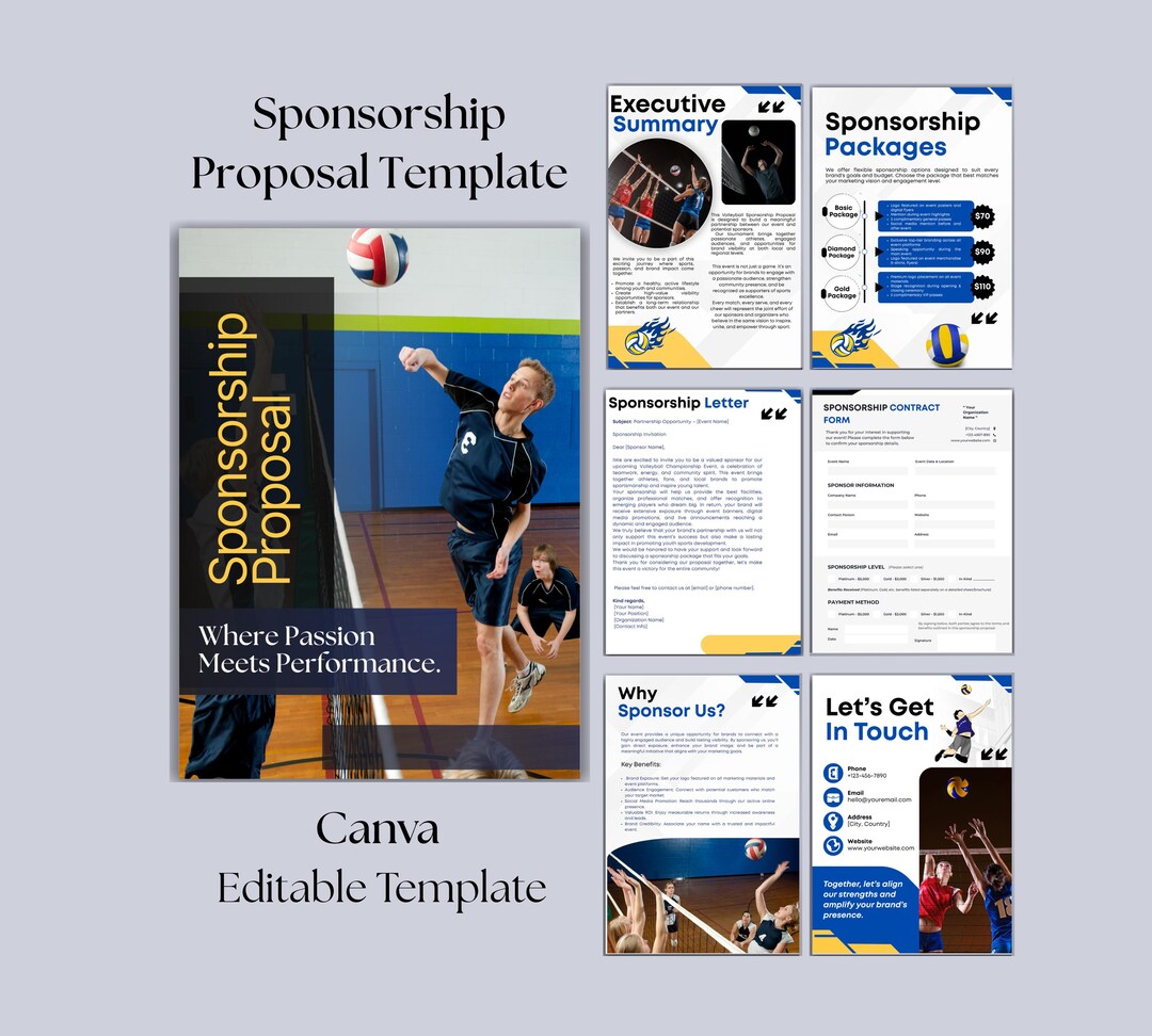 Sports Sponsorship Proposal Template | Volleyball Event Proposal ...