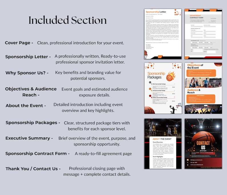 Basketball Sponsorship Proposal Template | Sports Event Deck ...