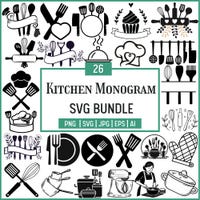 Kitchen SVG Bundle - Kitchen PNG Bundle - Kitchen Clipart - Kitchen SVG ...