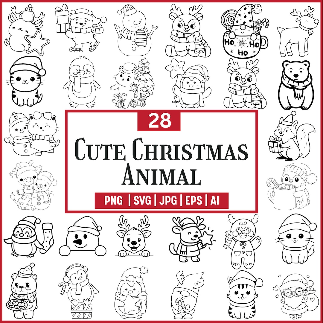 Cute Christmas Animals, Christmas SVG Bundle, Safari SVG, Svg Cricut ...