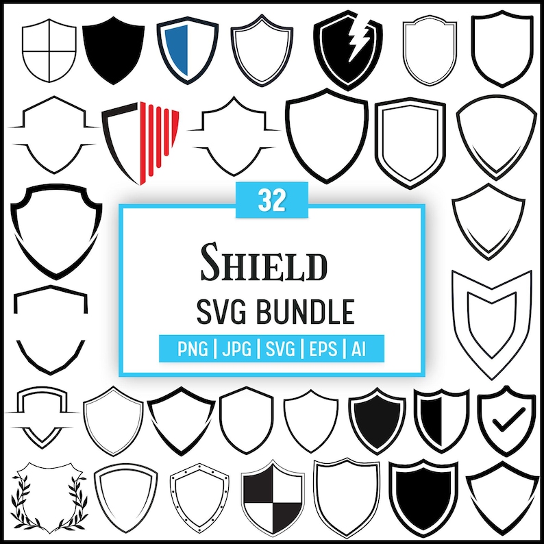 Shield SVG Bundle,shield Silhouette Cut Files,shield Vector Files ...