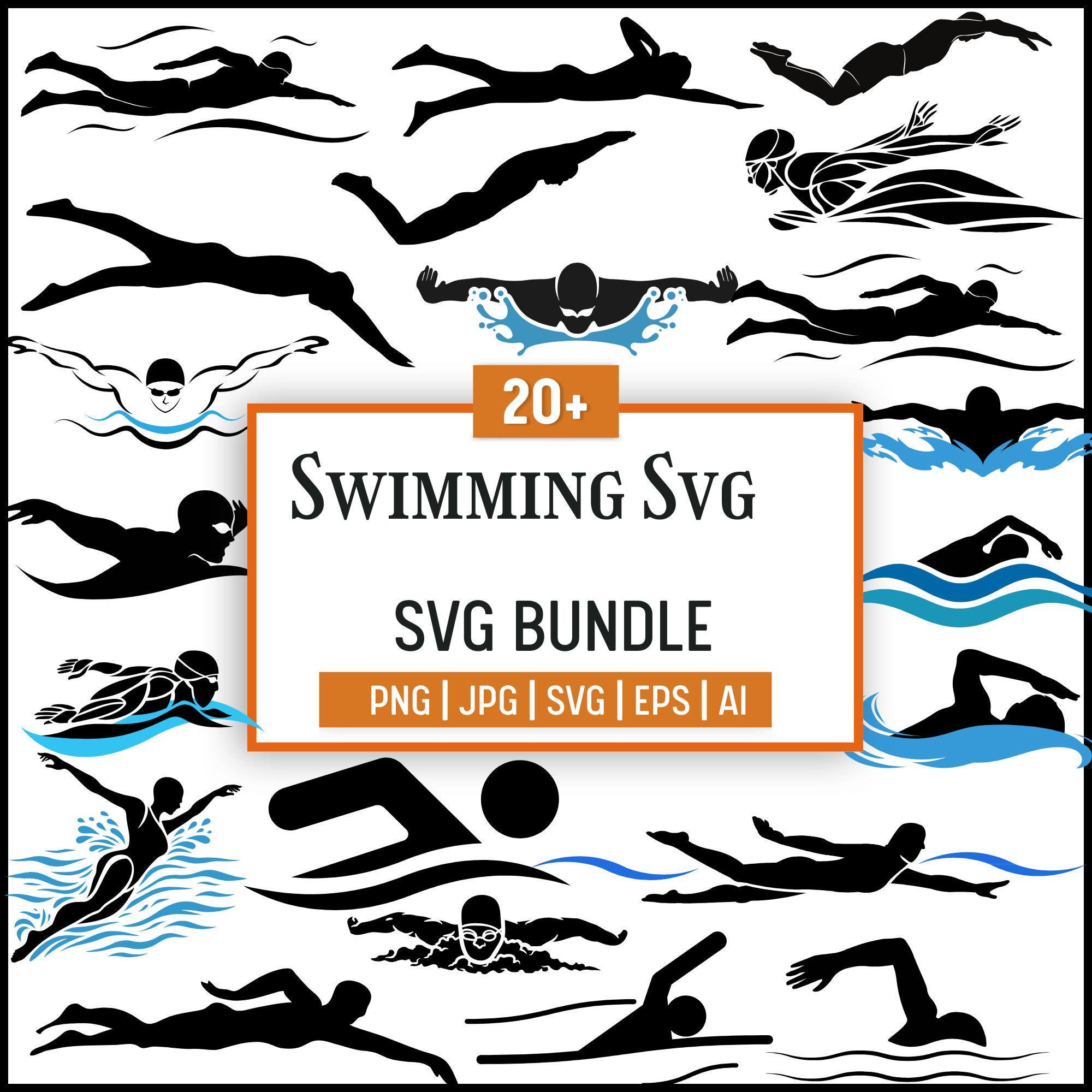 Swimming SVG Bundle: Swimmer Cut Files for Cricut & Silhouette (digital ...