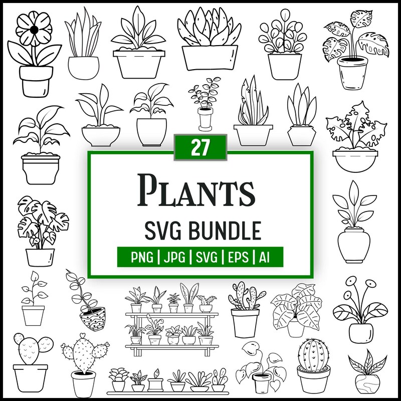 Potted Plant Wall Art - Etsy UK