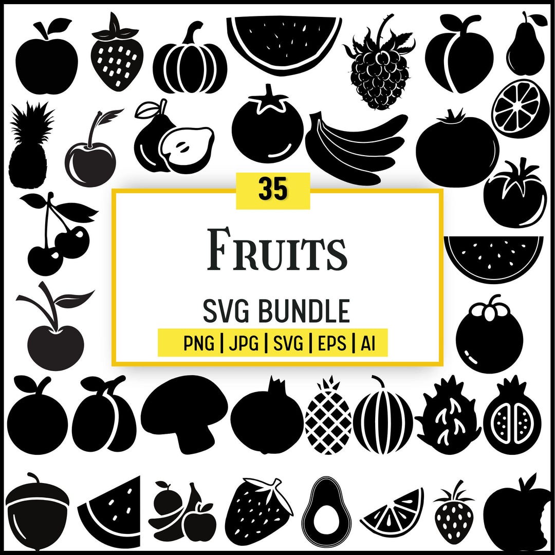 Fruit SVG Bundle: Clipart Vector Cut Files (digital Download) - Etsy