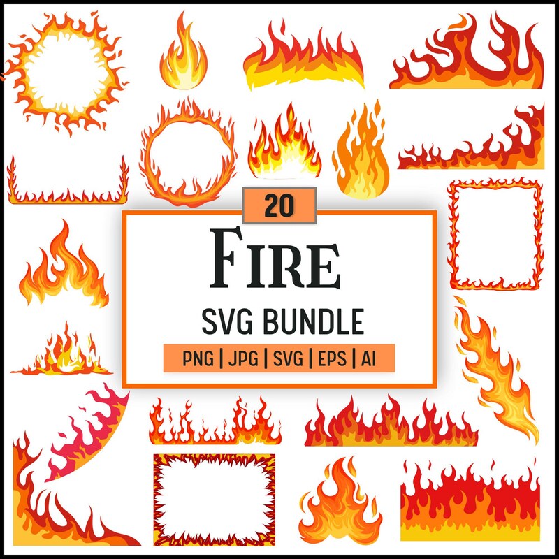 Flames Svg - Etsy