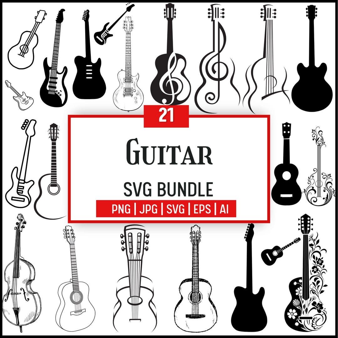 Guitar SVG Bundle,guitar Cut File for Circut,guitar Png Bundle,guitar ...