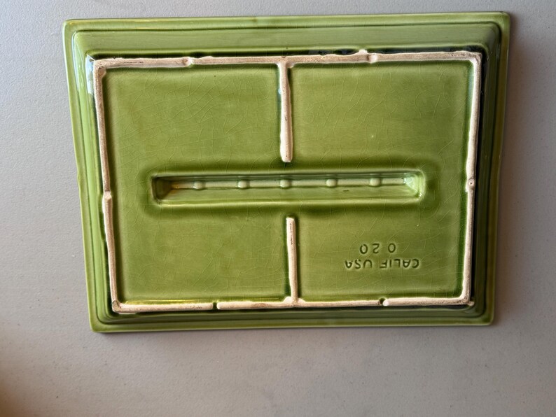Mid-century Greek Key Green Ashtray • California Pottery MCM CALIF USA ...