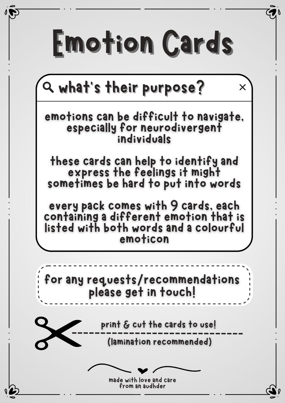 9 Emotion Cards for Neurodivergent People, Self-regulation ...