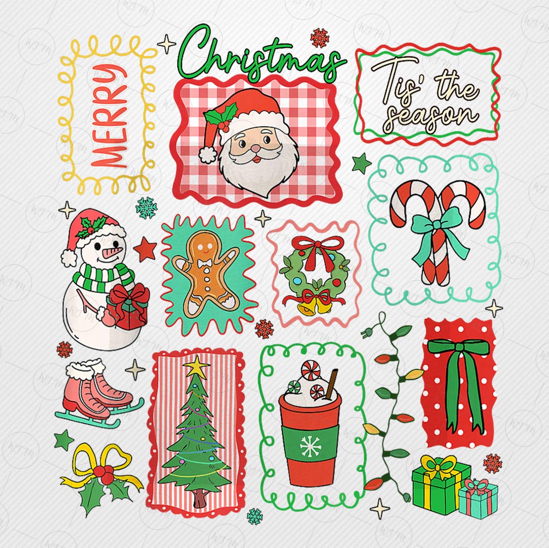 Preppy Tis the Season Merry Christmas Santa Family Xmas Kids PNG ...