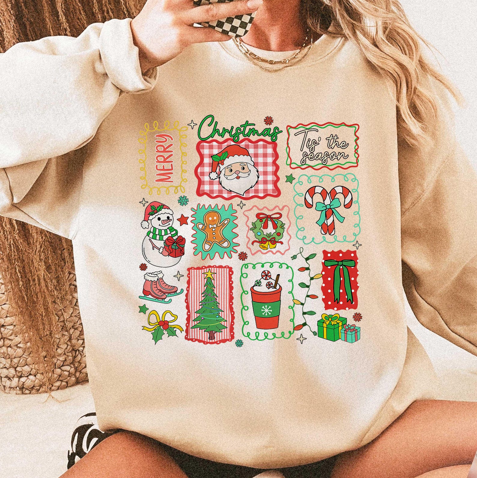 Preppy Tis the Season Merry Christmas Santa Family Xmas Kids PNG ...