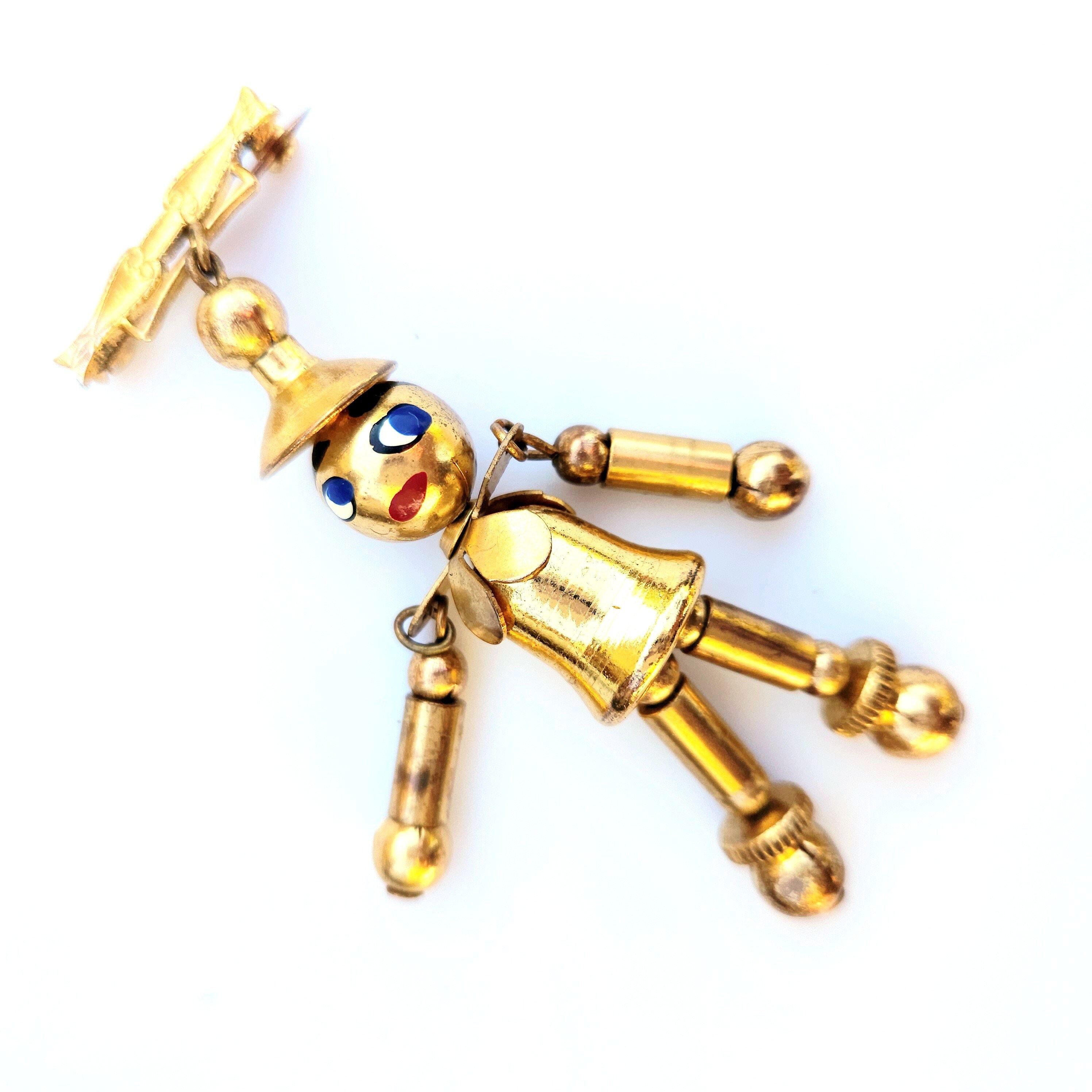 Antique Vintage 1930s Articulated Figural Tin Man Robot Pin - Etsy