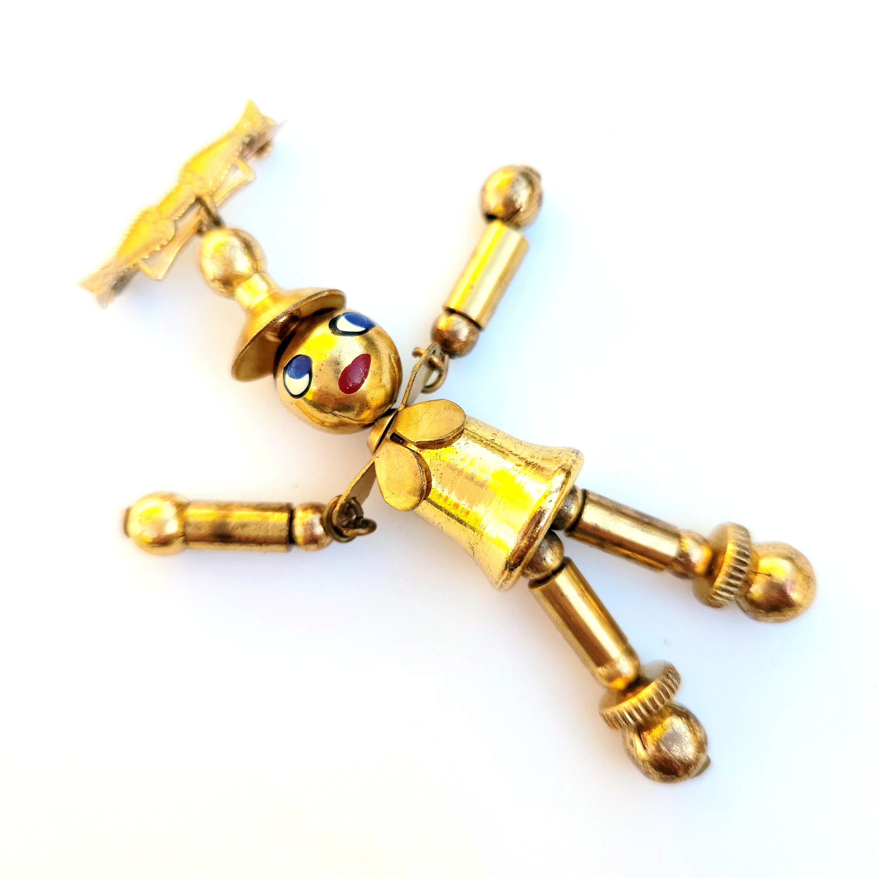 Antique Vintage 1930s Articulated Figural Tin Man Robot Pin - Etsy