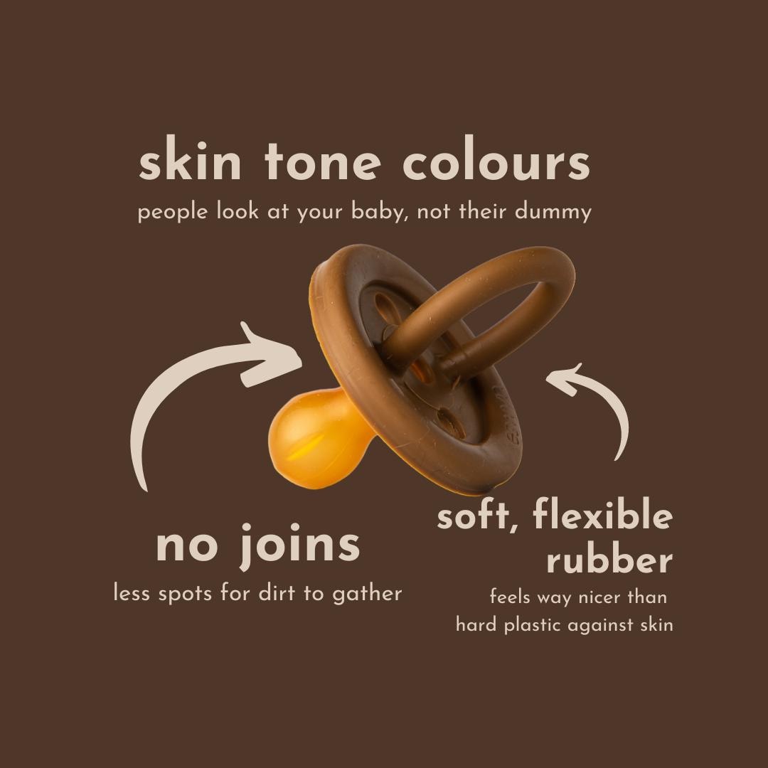 Natural Rubber Dummies | Brown Skin Tone | Newborn - 6 Months Old ...