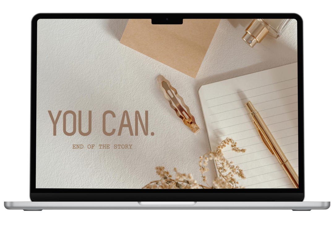 Motivational Beige Desktop Wallpaper - YOU CAN. - Minimalist Quote as a ...