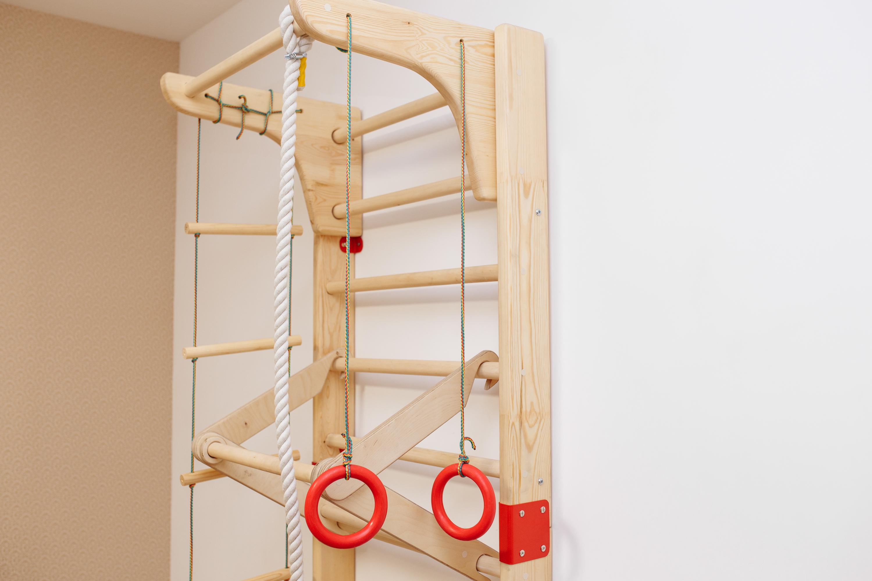 Wooden Swedish Ladder With Pull-up & Dip Bars – All-in-one Home Gym ...