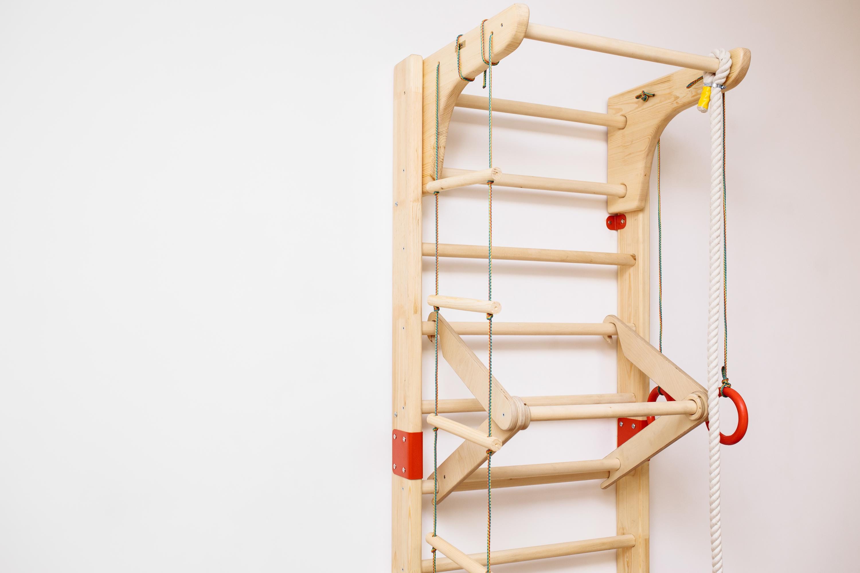 Wooden Swedish Ladder With Pull-up & Dip Bars – All-in-one Home Gym ...