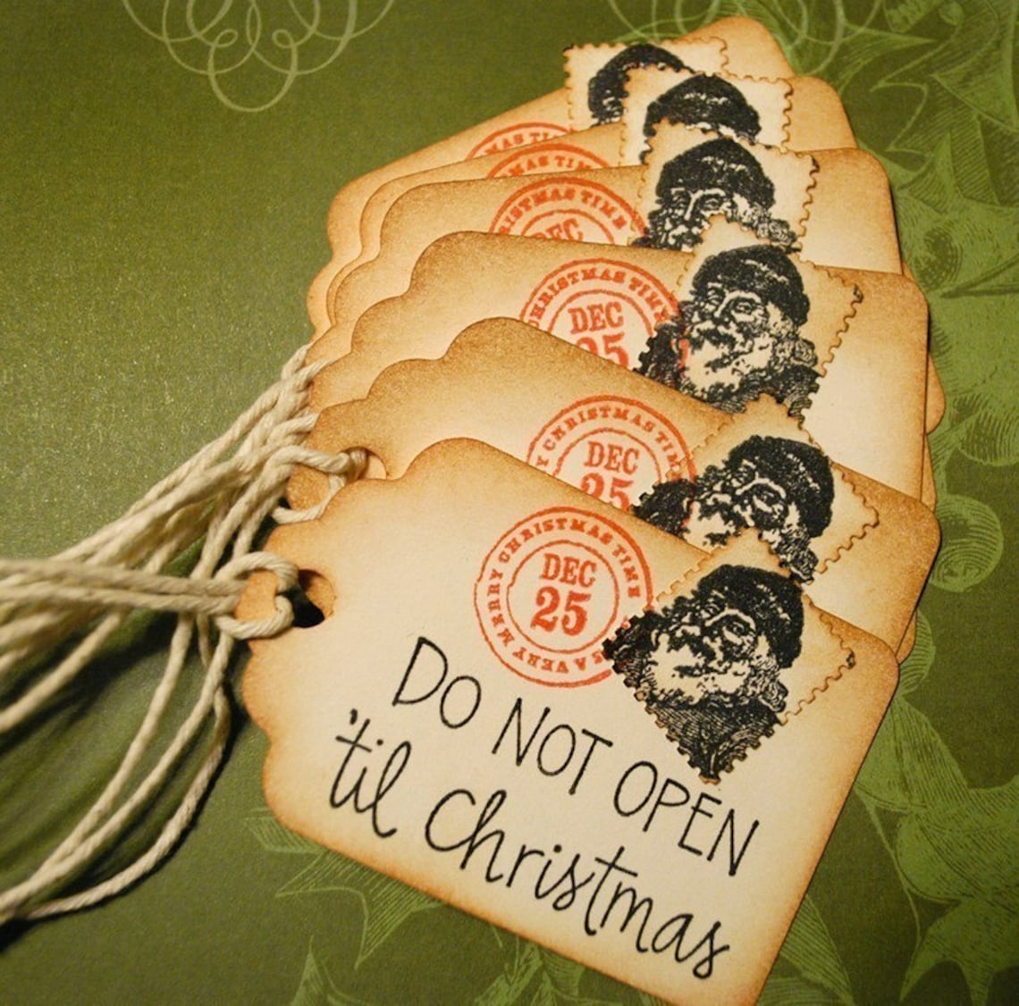 Christmas Holiday Vintage Style Gift Tags do Not Open Til Christmas ...