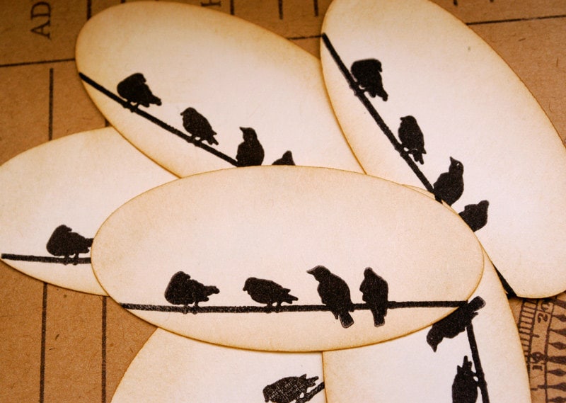 Bird On A Wire Vintage Style Scrapbook Embellishments Set of 6 | Etsy