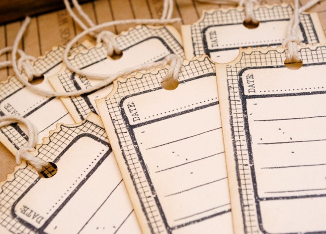 Large Journaling Ticket Stub Vintage Style Tags Set of 6 - Etsy