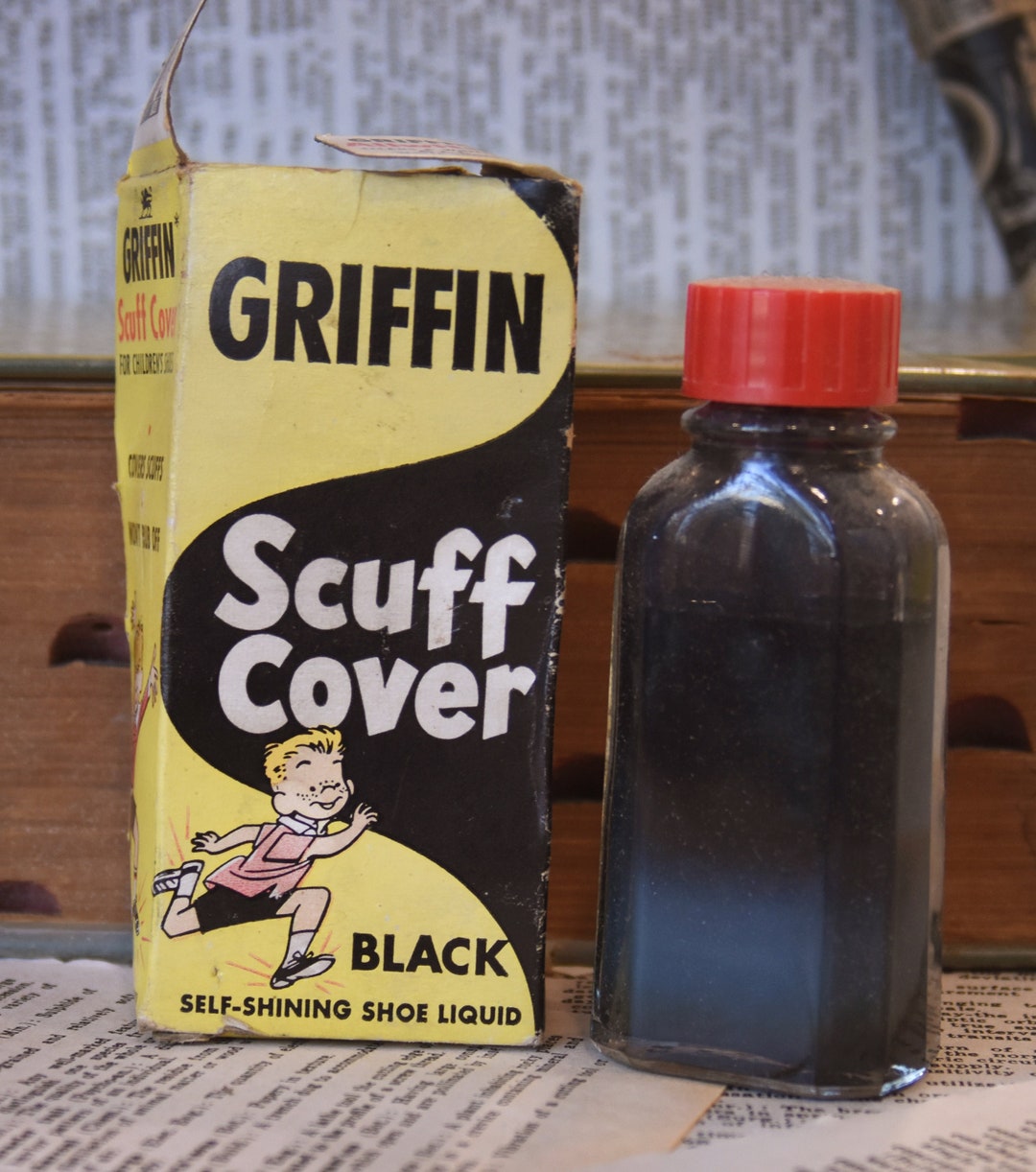 Vintage 1950's ~griffin Scuff Cover~ Box and Glass Bottle, Collectible ...