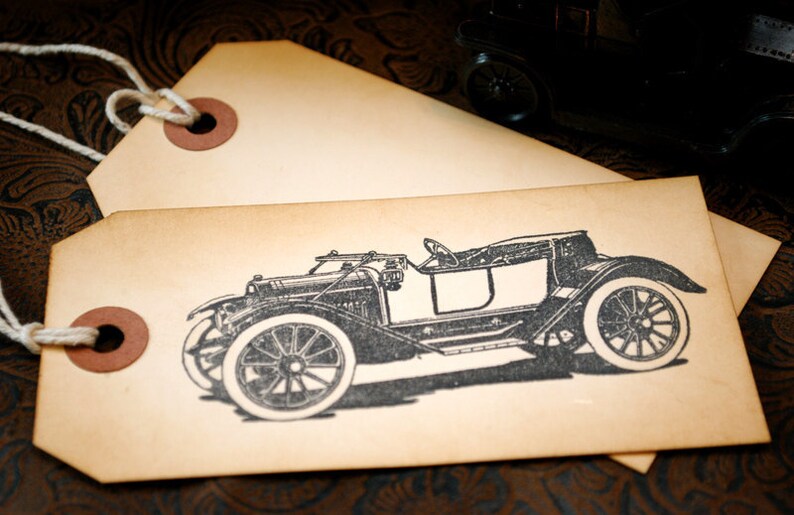 Vintage Inspired Old Fashion Automobile Large Tags Set of 6 - Etsy