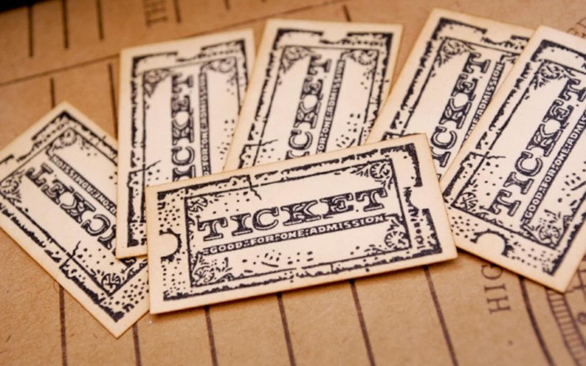 Vintage Style Hand Stamped Carnival Amusement Ticket Set of 6 - Etsy