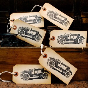 Vintage Inspired Old Fashion Automobile Large Tags Set of 6 - Etsy
