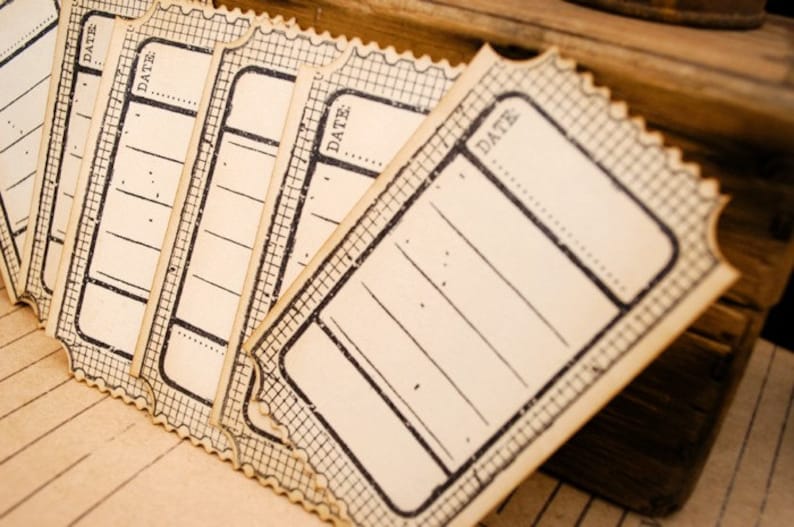 Vintage Style Large Journaling Ticket Stubs Set of 6 - Etsy