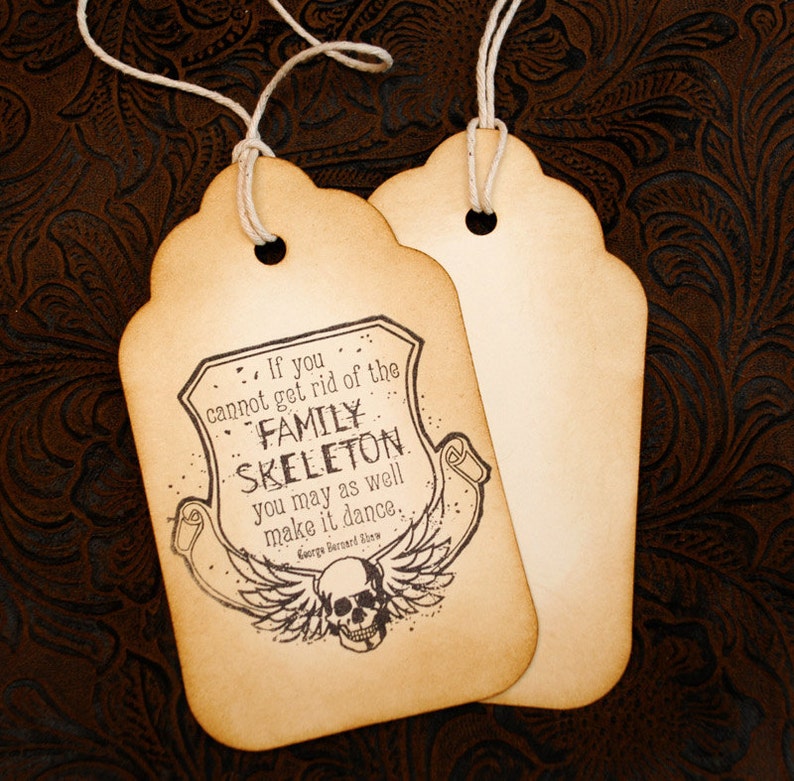 Family Skeleton Vintage Style Halloween Gift Tags Set of 6 - Etsy