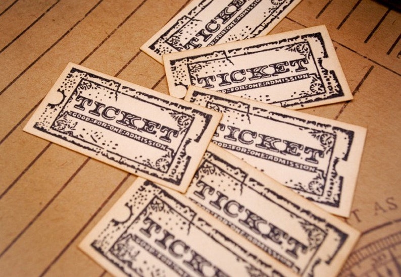Vintage Style Hand Stamped Carnival Amusement Ticket Set of 6 - Etsy