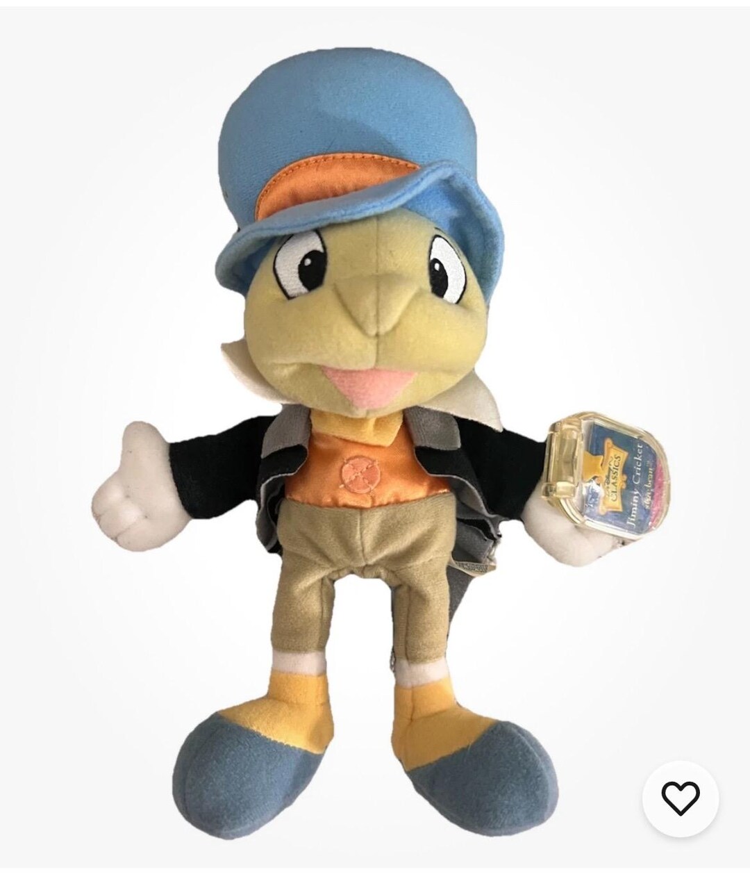 Vintage Disney Classics Jiminy Cricket Star Bean Plush Beanie Stuffed ...
