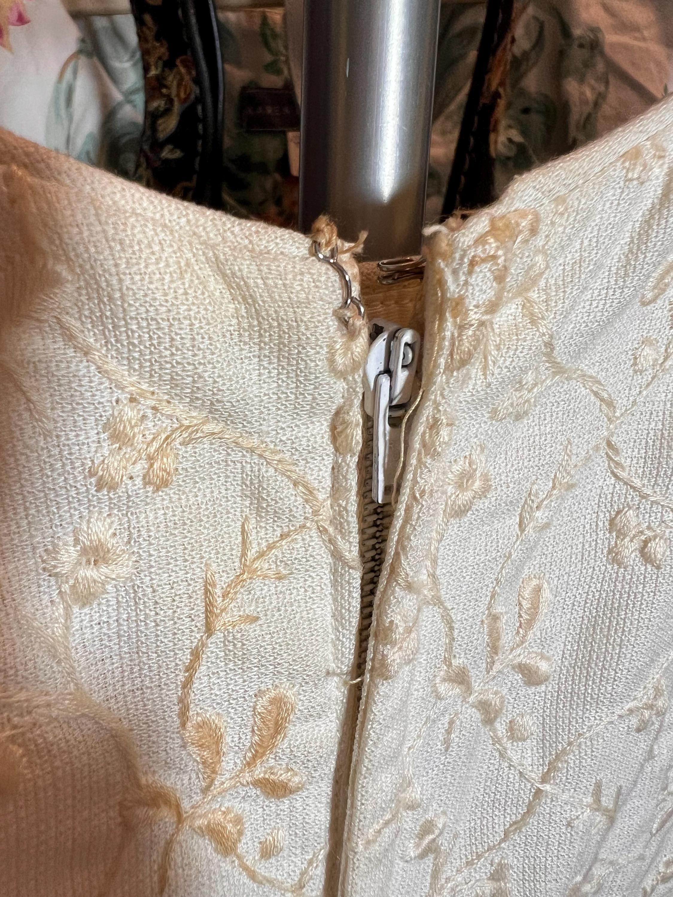 Vintage 50s DON LOPER Eyelet Embroidered Cocktail Dress Medium 36" Bust ...