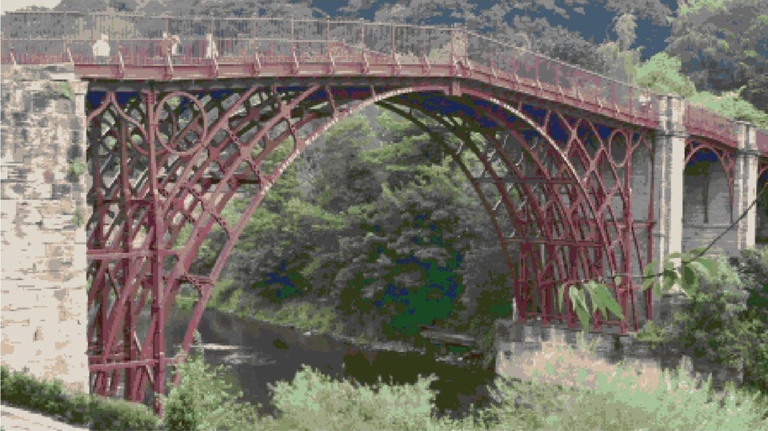 Iron Bridge 16x9" Cross-stitch Pattern - Etsy