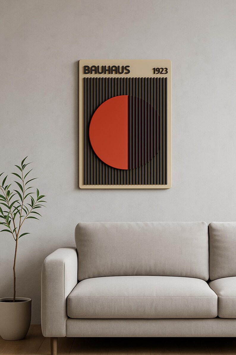 Bauhaus 1923 3D Printed Wall Art – Geometric Modernist Poster ...