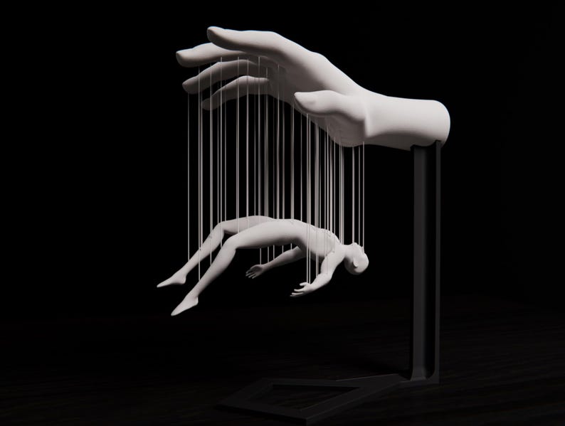 Surreal Art Sculpture | Floating Figure Hand Decor | Minimalist Modern ...