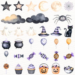 Watercolor Halloween Clip Art Bundle, Spooky Kids Costumes, Haunted ...