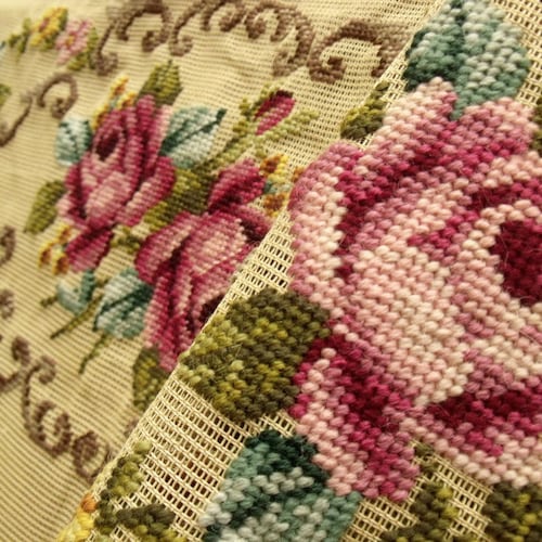 Vintage HUGE 40 Long PREWORKED Needlepoint Canvas - Etsy