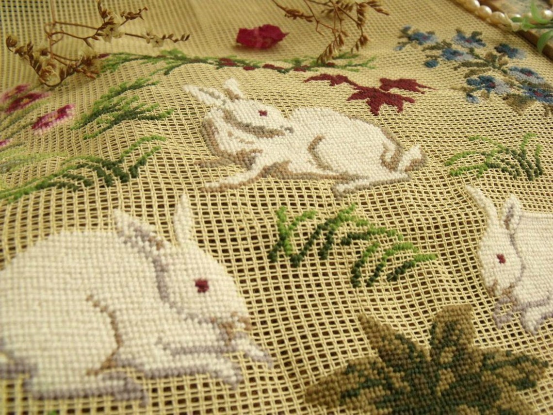 Antique *medieval* Style Rabbits Bunny -27" Vintage Preworked ...