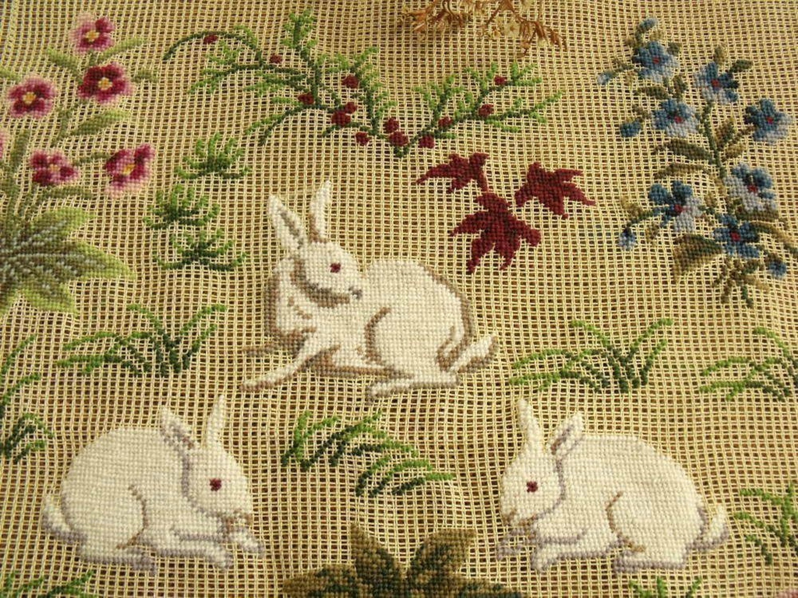 Antique *medieval* Style Rabbits Bunny -27" Vintage Preworked ...