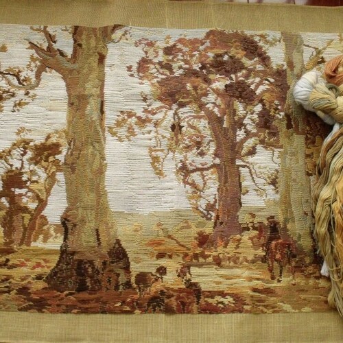 HUGE COMPLETED Needlepoint Canvas Wool Tapestry Canvas ANTIQUE - Etsy
