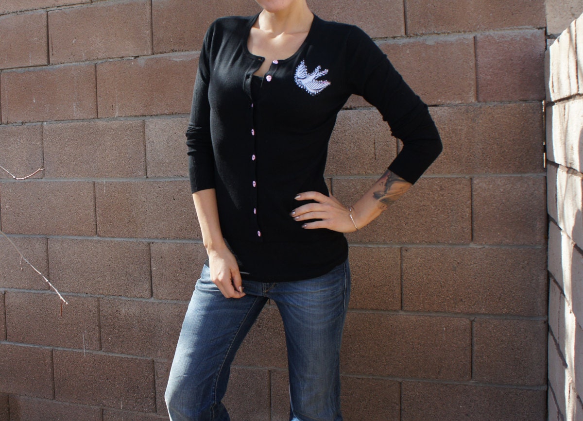 Olivia Paige Black Swallow Pin up Sugar Skull Buttons Pin up | Etsy