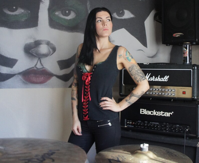 Olivia Paige Clothing black Punk Rock Concert Tank Top With - Etsy