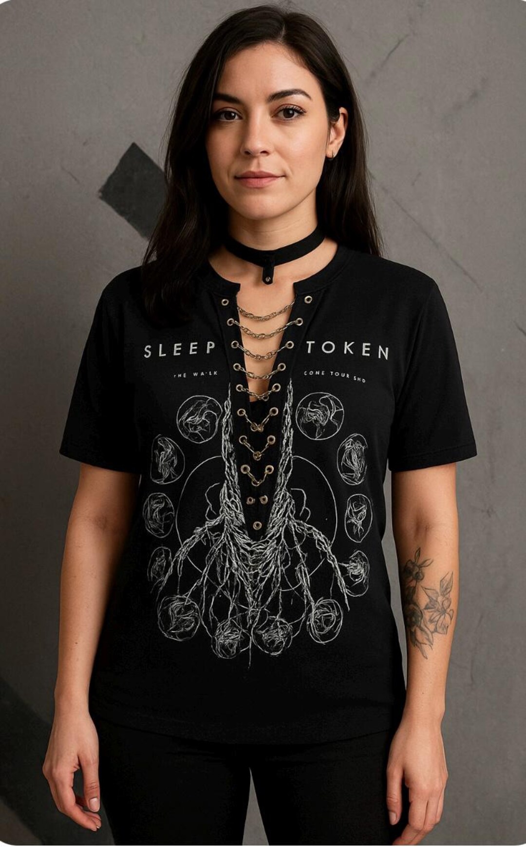 Sleep Token Lace-up Band Tee: Upcycled Concert Shirt - Etsy
