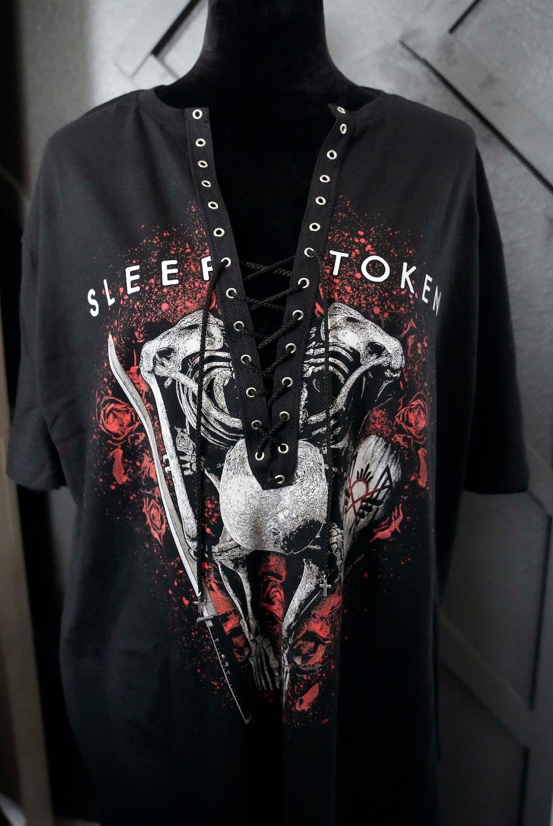 Sleep Token Lace-up Band Tee: Upcycled Concert Shirt - Etsy