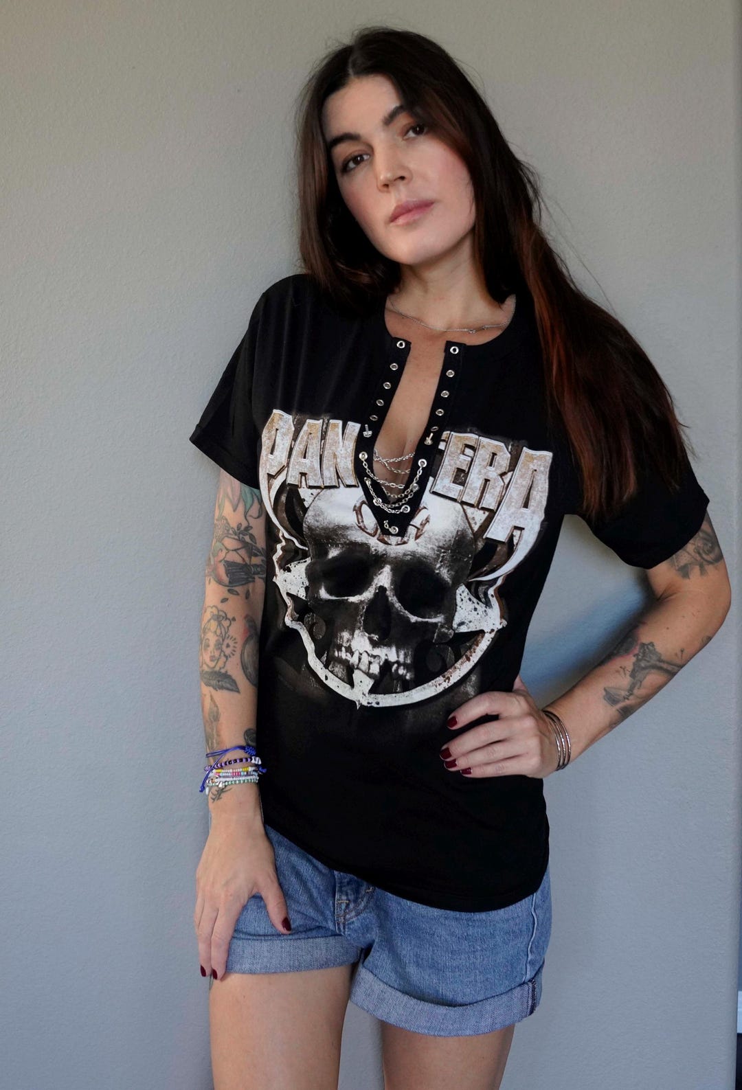 Pantera Concert Music Festival Band Crew Tee Shirt, T-shirt, Lace up ...